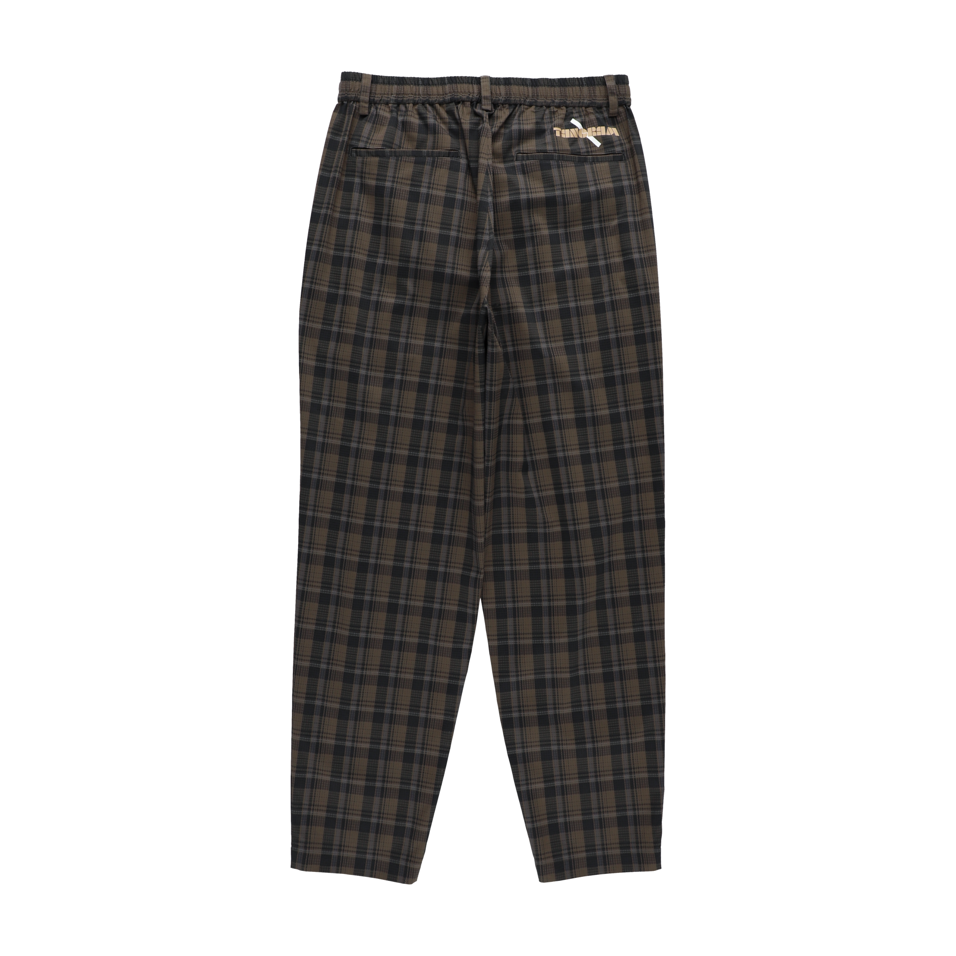Saturdays NYC × TANGRAM DotAir® EASY PANTS BROWN CHECK (PLAID) TGS-MPS