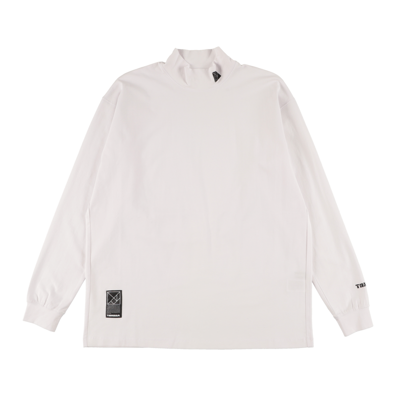 ARCH LOGO MOCK NECK LONG SLEEVE WHITE TGS-MT04 – TANGRAM